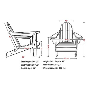 PILITO Adirondack Chair, Outdoor Folding Chairs, Patio Lounge Chair, Weather Resistant, HDPE Material, Perfect for Deck, Garden, Backyard & Lawn Furniture, Fire Pit, Porch Seating, Mint Green