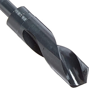 LDEXIN 22mm/0.86" Diameter High Speed Steel 1/2" Round Shank Split Point Tip HSS Twist Flute Spiral Flute Drill Bit Metalworking Drills Black Oxide Finish