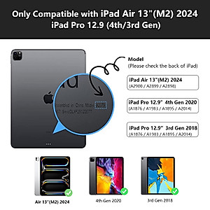 HOTLIFE Keyboard Case for iPad Air 13 inch 2024, Keyboard for iPad Pro 12.9” inch (4th Gen 2020/ 3th Gen 2018) - Touch Trackpad Case with Keyboard -360° Protective with Pencil Holder