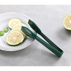 New Star Foodservice 35599 Utility Tong, High Heat Plastic, Straight Edge, 6 Inch, Set of 12, Green