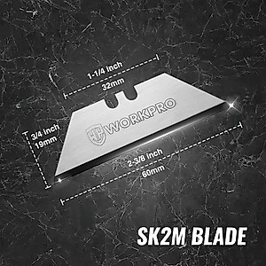 WORKPRO Premium Utility Knife Blades, TAC Diamond Coated SK2M, 10-Pack Utility Blades Replacement with Dispenser