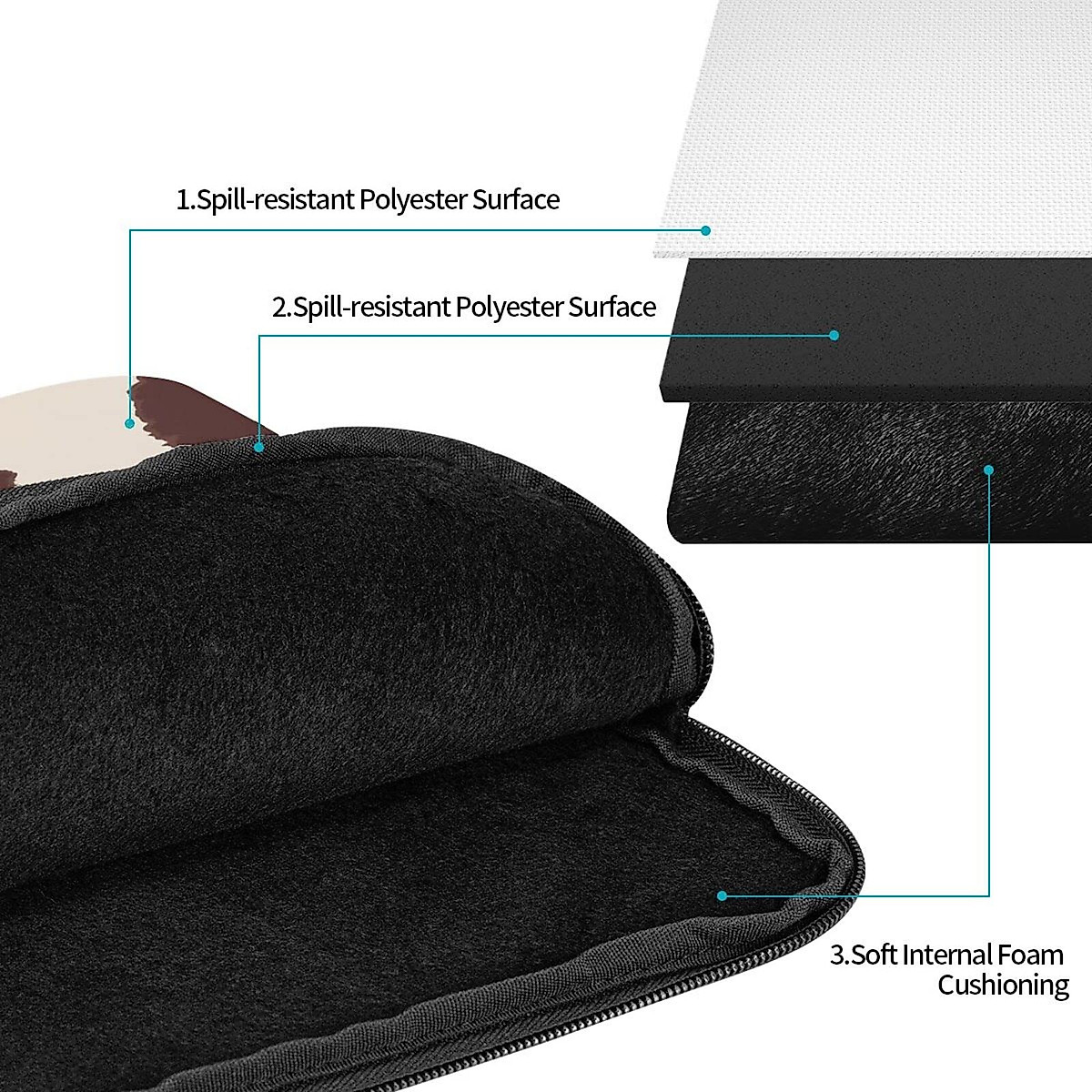 Cow Textured Print Brown 13 inch Portable Laptop Sleeve Compatible with MacBook Air Notebook Computer Case for Men Women College School Students