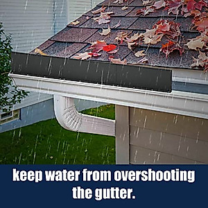 Pearwow Gutter Valley Splash Guard,Aluminum Rain Diverter Roofing Gutter Splash Guards for Valley,Corner or Straight,10 Inch Each (4 Pcs Black)