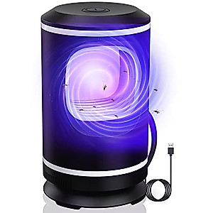 Bug Zapper Indoor, GILAYGROW Insect Trap, Fly Trap, Fruit Flies Trap, Electric Mosquito Killer Trap, Mosquito Zapper, Quiet Mosquito Lamp for Living Room, Office, Kitchen, Bedroom(Black)