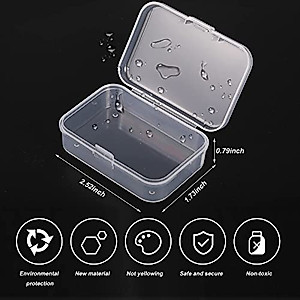 6Pcs Clear Plastic Beads Storage Containers Boxes Mini Storage Containers Box Clear Storage Small Plastic Containers with Lids for Small Items Beads Business Cards Pills Beads Jewellery Craft Items