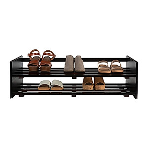Organize It All 2-Tier Mahogany Stackable Shoe Rack