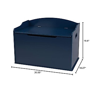 KidKraft Austin Wooden Toy Box/Bench with Safety Hinged Lid - Blueberry, Gift for Ages 3+, Amazon Exclusive