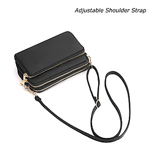 LassZone Women Cross Body Bag Small Shoulder Bag Phone Wallet Zipper Handbag Purse Adjustable Strap for Ladies