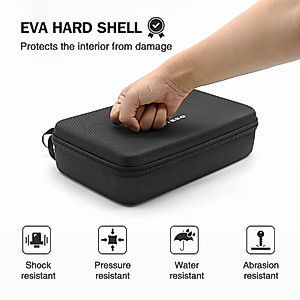 YOTESO Wireless Microphone Case, Dual Wireless Microphone Storage Box, Hard EVA Mic Carrying Case, Dual Mic Bag with EVA Hard Shell Exterior Compatible with 10.5" x2" Dual Wireless Mic-Case Only