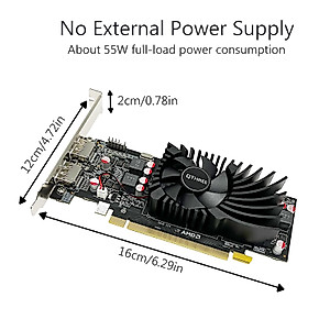 QTHREE Radeon HD 7750 Graphics Card,2GB,GDDR5,128 Bit,2X DisplayPort,Video Card for PC Gaming,Computer GPU,PCI Express x16,Low Profile