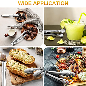 Mumufy 32 Pcs Mini Serving Tongs Buffet Serving Utensils Stainless Steel Small Tongs Catering Kitchen Tongs for Appetizer Tea Party Coffee Bar Food Ice Salad Barbecue Cookies Sugar, 4 Styles (Silver)