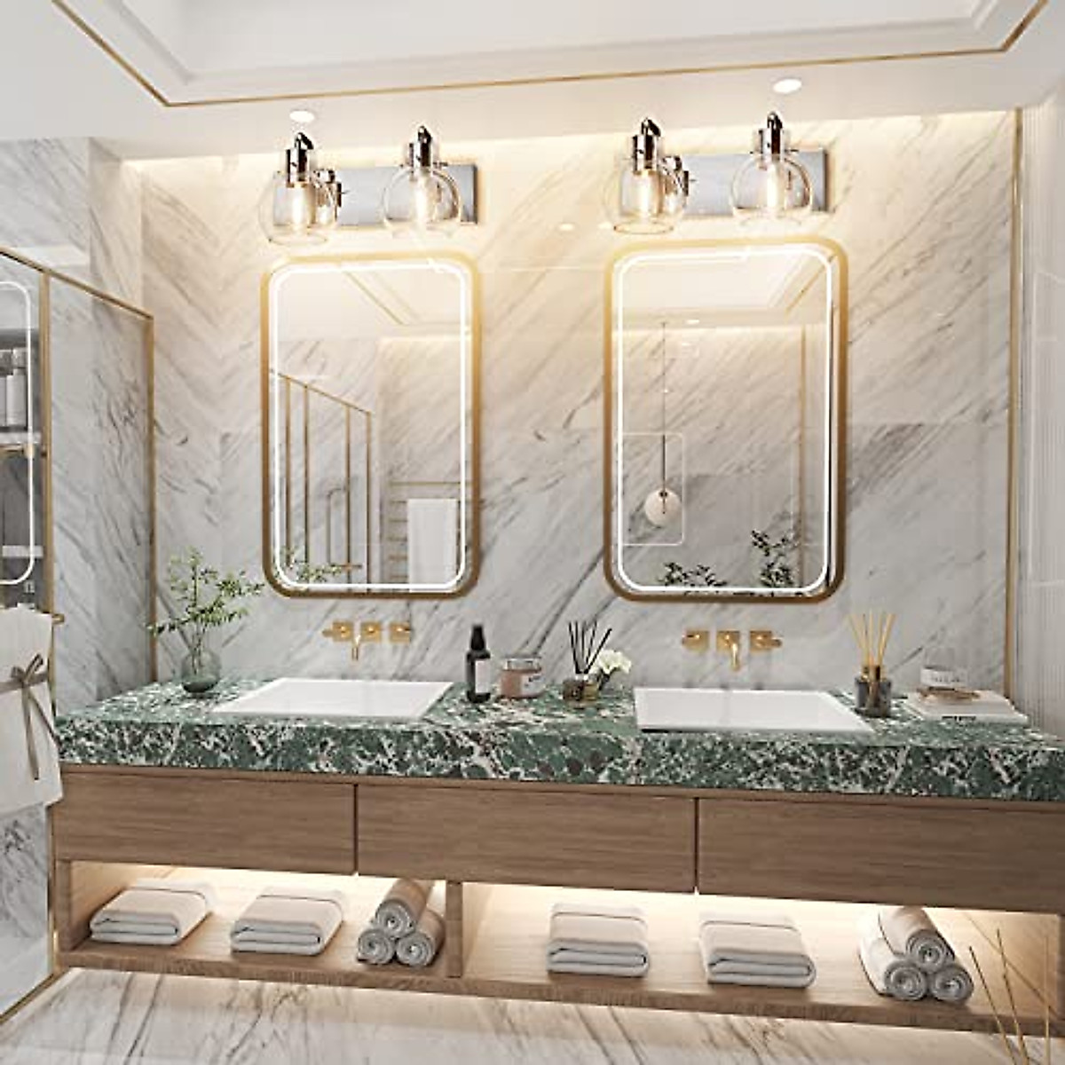 Tipace Clear Glass Globe Lamp Shades Replacement Lampshade for Light Fixture