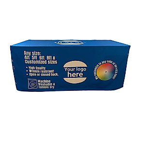 Personalized Customized with Logo Table Cloth 4FT 6 FT 8 FT Table for Tradeshow Events Birthday Wedding Anniversary Tradeshow Mantel Personalizado (Rectangle 6FT30 x 72" x 30" No Pleats no Back)
