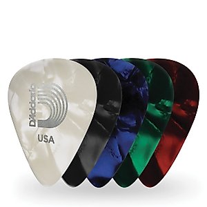D'Addario Celluloid Guitar Picks - Guitar Accessories - Guitar Picks for Acoustic Guitar, Electric Guitar, Bass Guitar - Natural Feel, Warm Tone - Assorted, Medium 0.70mm, 100-pack