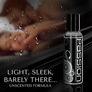 Passion Premium Silicone Lubricant, 2 Fl Oz - Long-Lasting, Non-Sticky Formula, Made in USA, Smooth Application for Comfort
