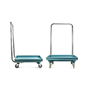 QWORK Warewashing Rack Dolly, 2 Pack, 21.26" x 21.26" x 34.65", 200 Lbs Load Capacity, with Detachable Handle and 4 Swivel Casters, 1 Pack