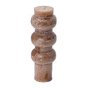 Creative Co-Op Unscented Totem Pillar, Cappuccino Candles, 3" L x 3" W x 9" H, Brown