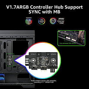 Gaming Case Full Tower, with Tempered Glass Side Panel & ARGB LED Mirror, Supports 7x120mm Fans, GAMEMAX Abyss-TR