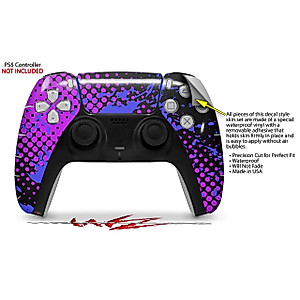 WraptorSkinz Skin Wrap compatible with Sony PS5 DualSense Controller Halftone Splatter Blue Hot Pink (CONTROLLER NOT INCLUDED)