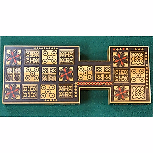 Masters Replica Royal Game of Ur Board Game with Pyramid Dice - Features Authentic Design with Solid Wood Board and Wooden Pieces