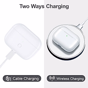 Compatible with for Wireless AirPod Pro Charging Case Replacement, Compatible with for AirPod Pro Charger Case with Bluetooth Pairing Sync Button(Earbuds Not Included) for airpod pro 1/2…