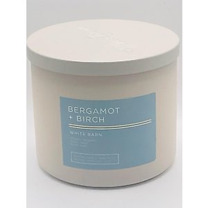 Bergamot + Birch 3 Wick Candle 14.5 Ounce White Barn