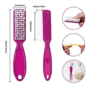 DAYGOS 24pcs Handle Grip Nail Brush - Finger Nail Brushes for Cleaning, Hand Fingernail Scrub Brush Kits for Toes and Nails Cleaner, Long Handle Pedicure Brushes for Men and Women, Multicolor