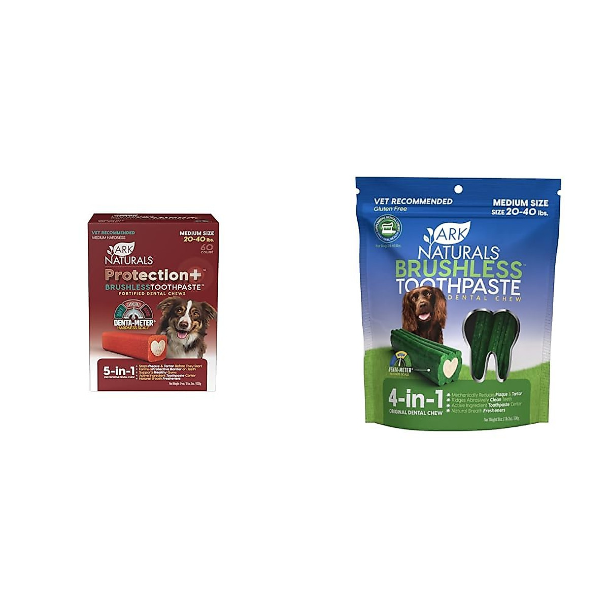 Ark Naturals Brushless Toothpaste Bundle, Dog Dental Chews for Medium Breeds, Prevents Plaque & Tartar, Freshens Breath