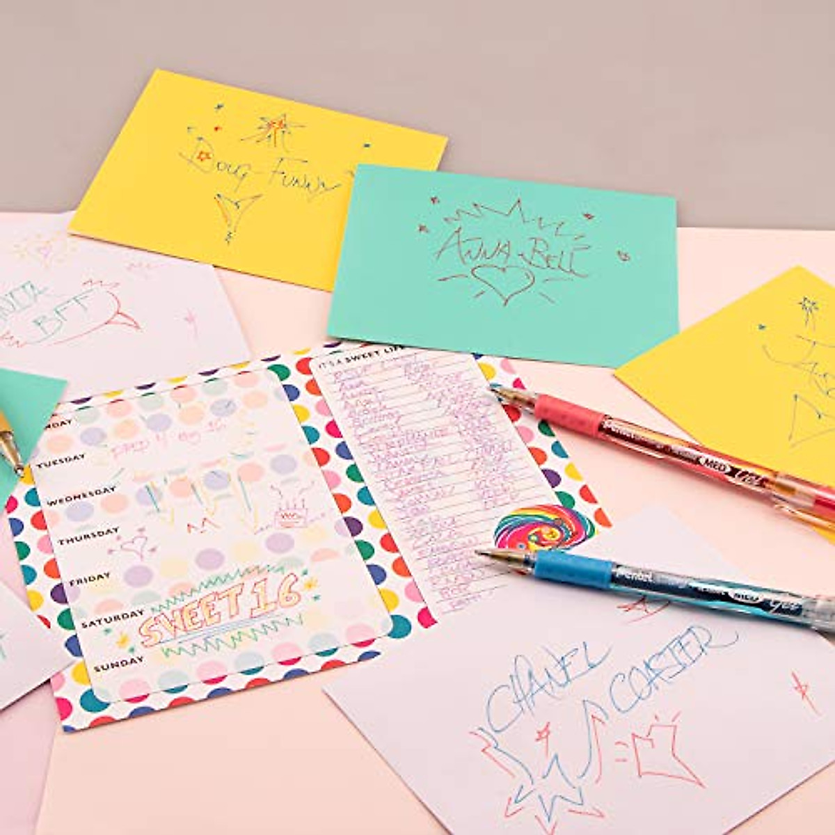 Pentel Arts Sunburst Metallic Gel Pen, Medium Line, Permanent, Gold and Silver Ink, 2 Pack (K908BPXZ)