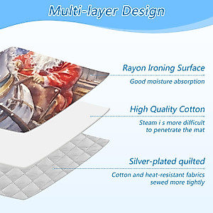 GOODOLD Watercolor Santa Claus Ironing Mat Portable Travel Ironing Pad for Washer,Dryer,Table Top, Iron Board Alternative Cover, Large Heat Resistant Ironing Blanket