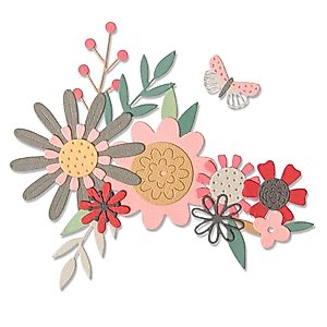 Sizzix Thinlits Die Set 17 Pack Bold Floral by Sophie Guilar, Multicolor