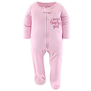 The Peanutshell Footed Pajamas Sleepers for Baby Girls, Sleep and Play Footies, 3 Pack (6-9 Months)