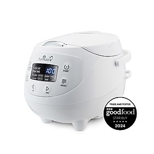 Yum Asia Panda Mini Rice Cooker With Ninja Ceramic Bowl and Advanced Fuzzy Logic (3.5 cup, 0.63 litre) 4 Rice Cooking Functions, 4 Multicooker functions, Digital LED display - 120V