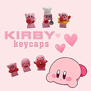 POPKEEY K1RBY Keycaps Japanese Anime Pink Key Caps，Compatible with Cherry MX Switches Custom Gaming Mechanical Keyboard (Chef)