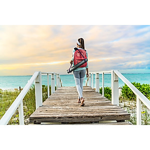 Transparent Mesh Backpacks for School Kids, Beach, Travel - Mesh See Through Backpack with Padded Straps (Red) Large