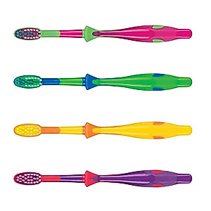 SmileGoods Y264 Child Toothbrush, Soft, Dolphin Grip, Individually Packaged Toothbrushes, Assorted Colors, Bulk Pack of 72