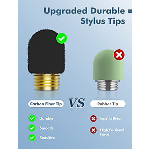 Stylus Pens for Touch Screens, StylusHome Carbon Fiber Tips Stylus Pencil with 3 Replacement Tips, Universal Stylus for iPad iPhone Tablets Android Kids Tablets - 3 Pack (Yellow/Blue/Orange)
