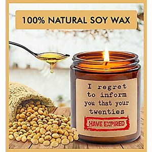 I Regret to Inform You That Your Twenties Have Expired - Funny 30Th Birthday Gifts for Women Or Men - Lavender Scented Candles - Soy Candles