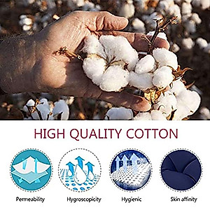 BOOMSHY 51"x20" Indoor/Outdoor Bench Cushion Cotton Garden Furniture Seat Cushion,Patio Wicker Seat Cushions with Ties for Lounger Garden Furniture Patio Lounger Bench (Navy Blue)