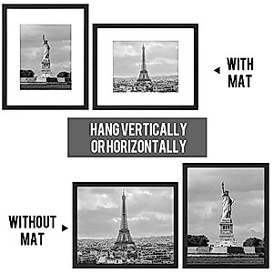 Fun Memories 16x20 Picture Frame Black Wood Poster Frame with Polished Plexiglass, Display Pictures 11x14 with Mat or 16x20 without Mat, Horizontal and Vertical Formats for Wall and Tabletop, 1 Pack