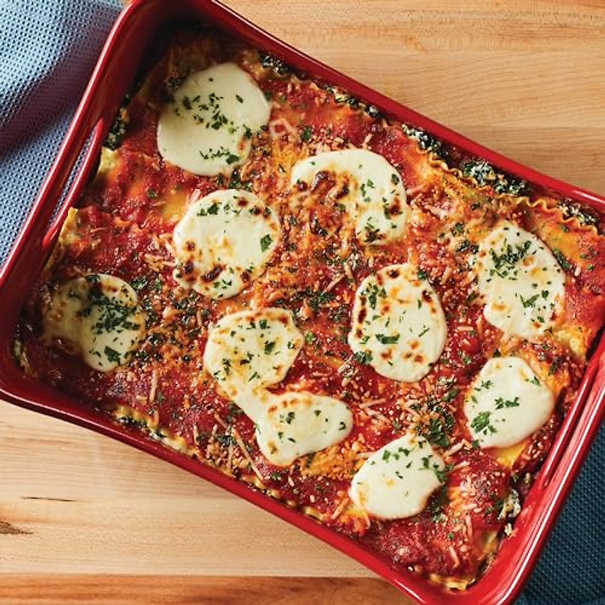 Rachael Ray Solid Glaze Ceramics Bakeware / Lasagna Pan / Baker, Rectangle - 9 Inch x 12 Inch, Red