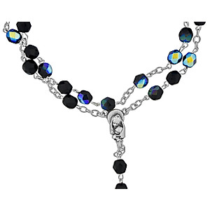 Venerare Saint Michael Chaplet with Crystal Beads and Prayer Card