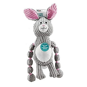 Outward Hound Thunda Tugga Bunny Plush & Squeaky Dog Tug Toy