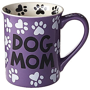 Enesco Our Name is Mud “Dog Mom, 16 oz. Stoneware Mug, 1 Count (Pack of 1), Multi Color
