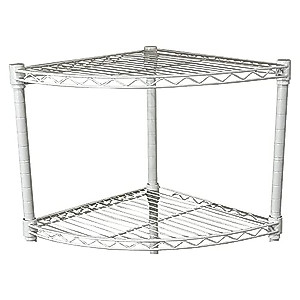 Juggernaut Storage White 5-Tier Corner Steel Wire Shelving Unit (14 in. W x 47 in. H x 14 in. D), WSCR141447-5WH