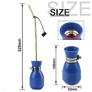 Sbestily Bug Treatment Powder Duster/Large Diatomaceous Earth Bulb Duster/Powder Applicator/Garden Applicator/Bulb with Long Copper Tube for Indoor and Outdoor Insect Treatment Blue