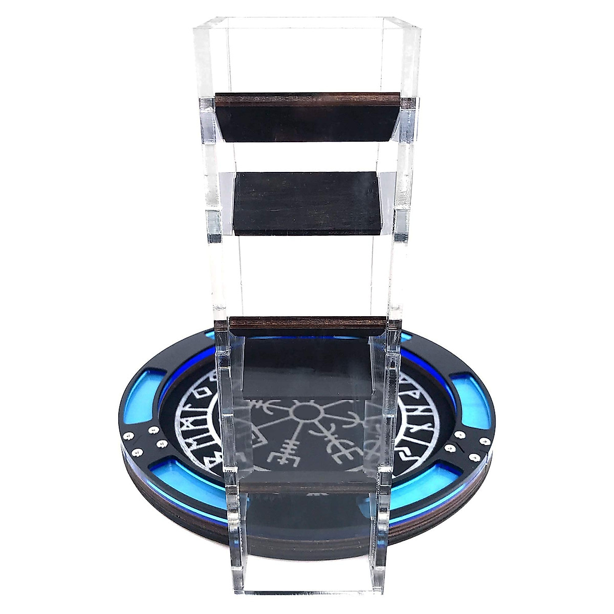 C4Labs 10" Round Padded Norse Compass Dice Tray and Tall Classic Black Dice Tower