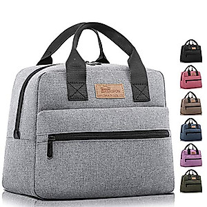 HOMESPON Insulated Lunch Bag for Women Men Lunch Box Cooler Lunch Tote for Work Picnic (Grey)