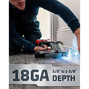 Electric Nail Gun, LINKNAL Cordless Brad Nailer Battery Powered,18 Gauge, 2×20V MAX Li-ion Batteries, Charger and 1000 Nails Included (L820-BN)