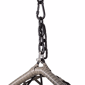 CHRISTOPHER KNIGHT HOME Tammy Outdoor Wicker Tear Drop Hanging Chair, Gray and Black